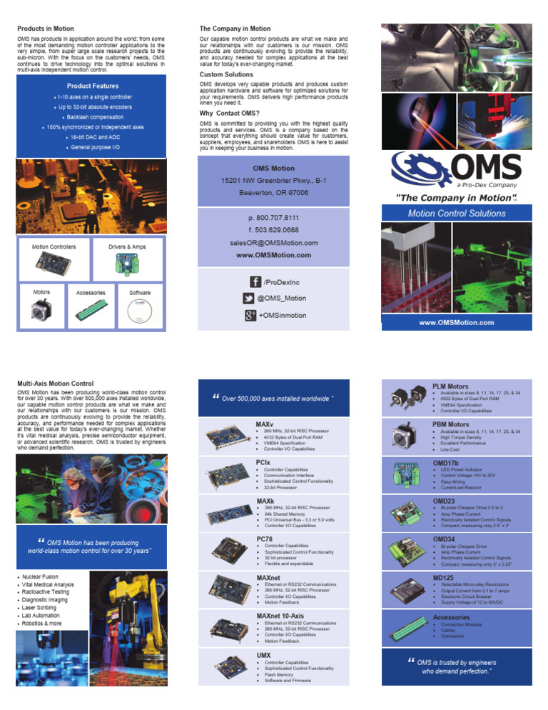 OMS Brochure 2015 | PDF | Amplifier | Central Processing Unit