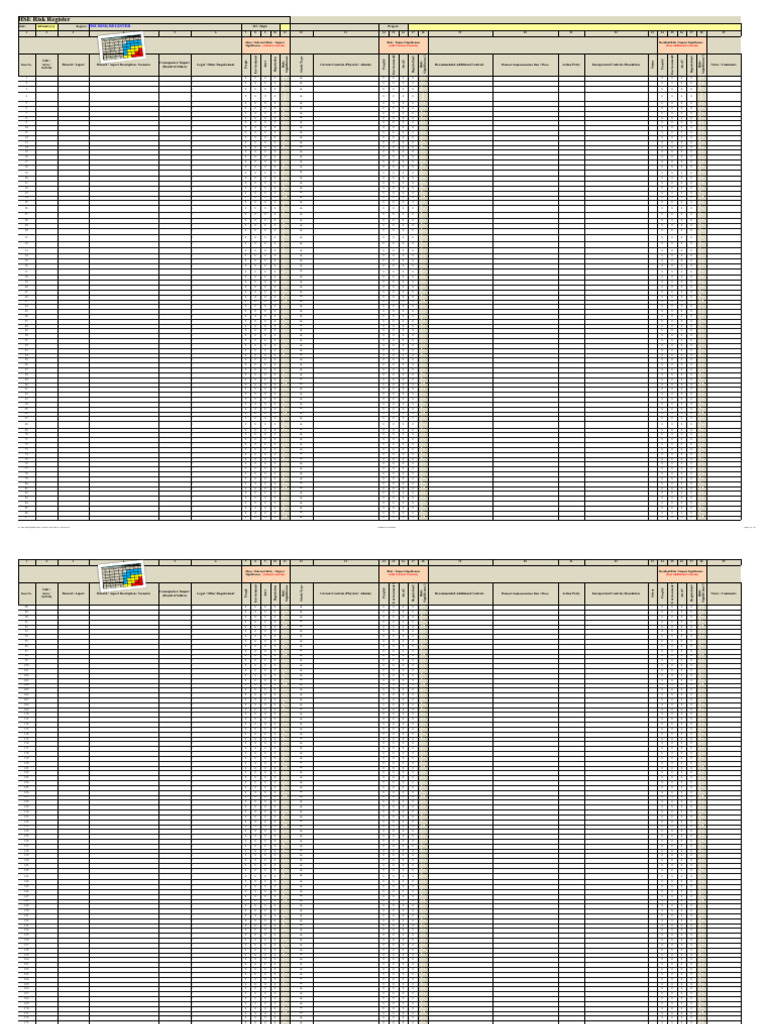HSE Risk Register Checklist | PDF