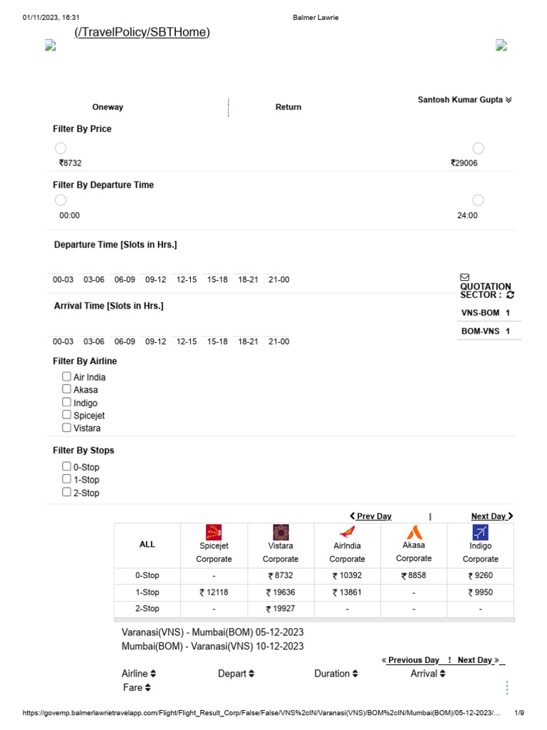 VNS-MUM Screenshot Booking2023 | PDF