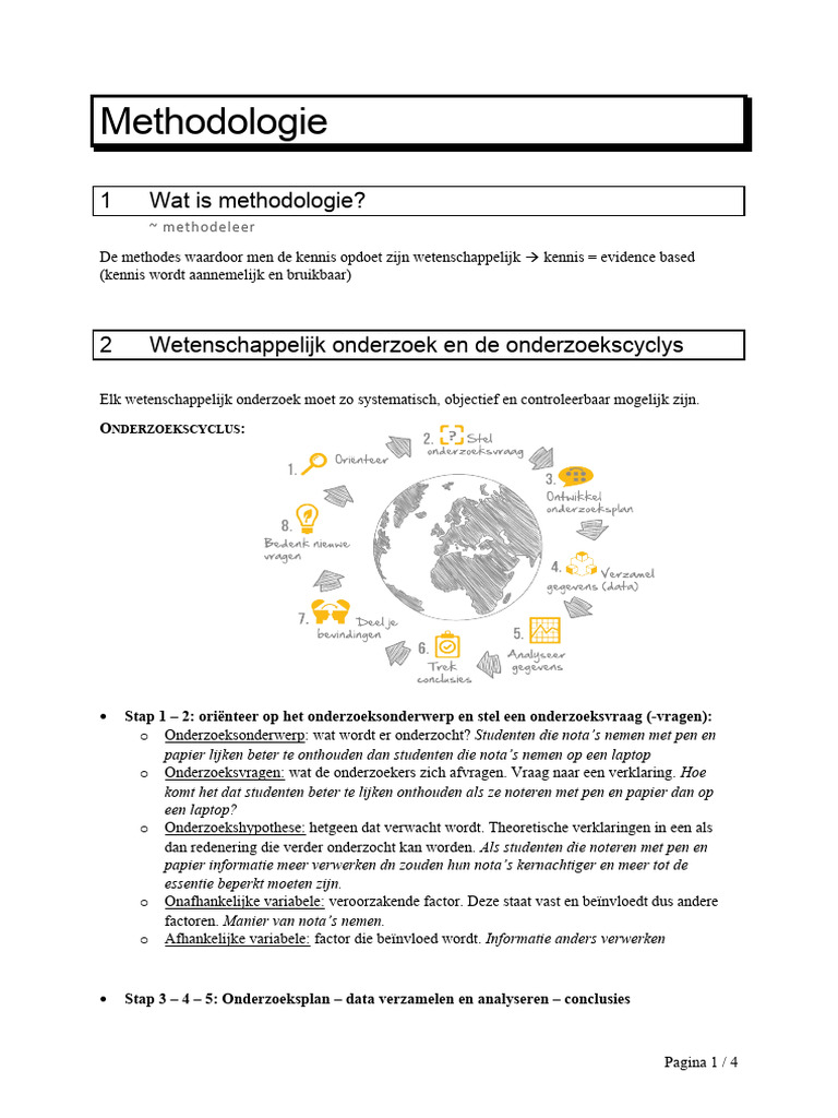 Samenvatting Methodologie | PDF