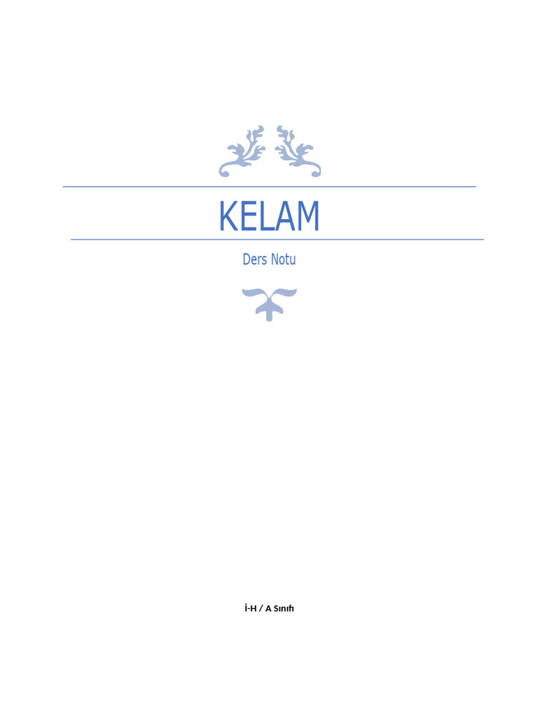 Kelam Ders Notu | PDF