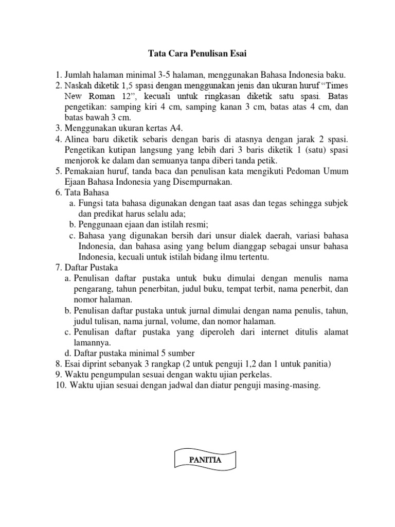 Tata Cara Penulisan Esai Pdf