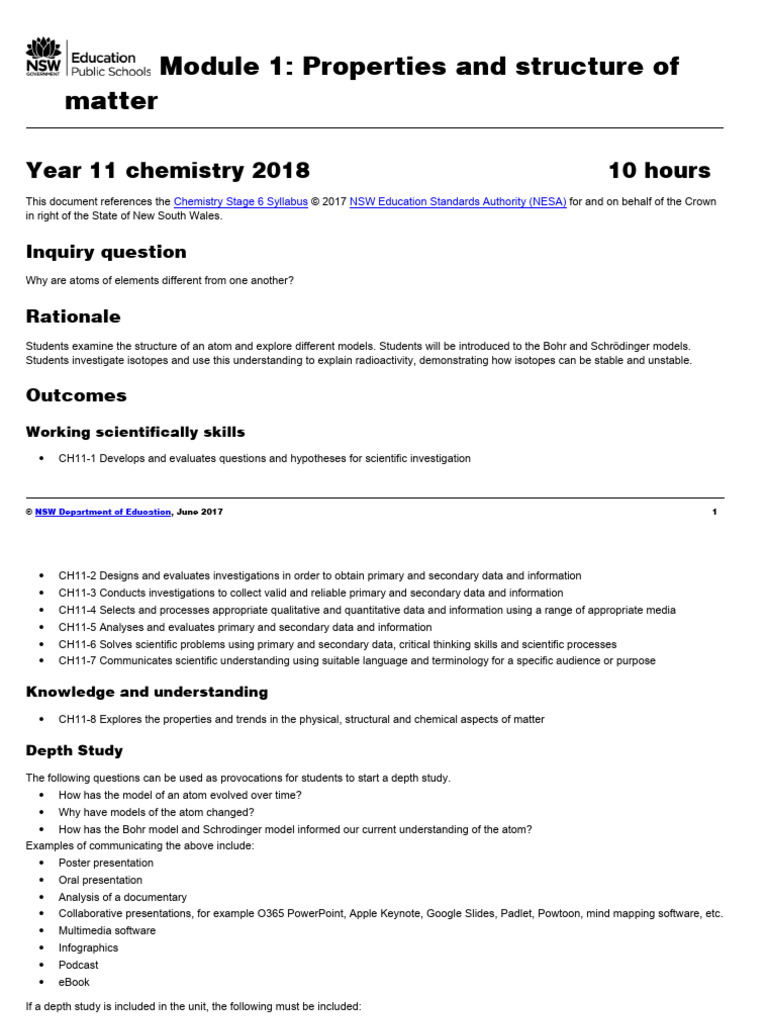 m1 Properties Structure of Matter Chemistry | PDF | Isotope ...