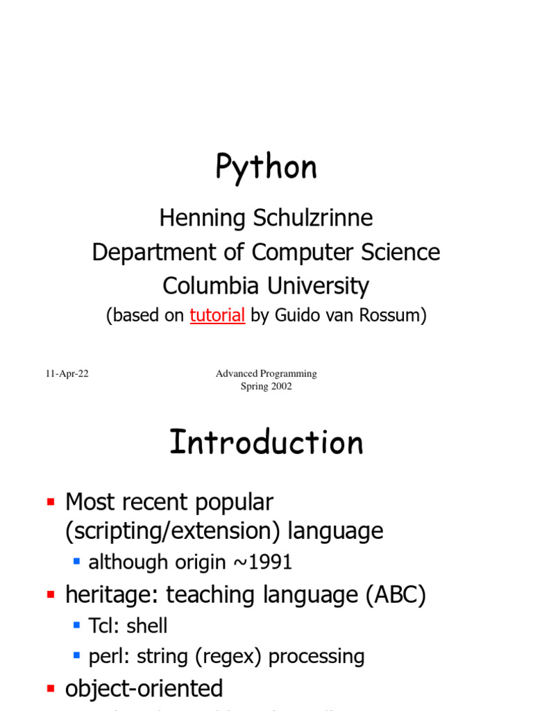 Python Guido Van Rossum Pdf