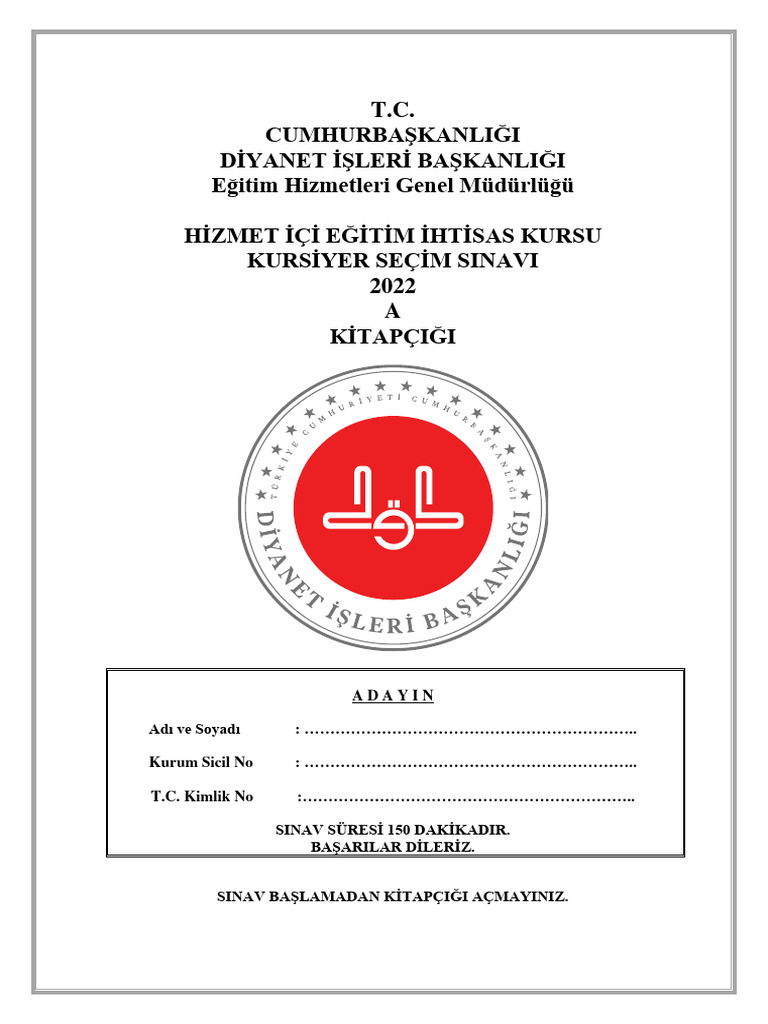 Ihtisas Kursu Sinav Sorulari 2022 | PDF