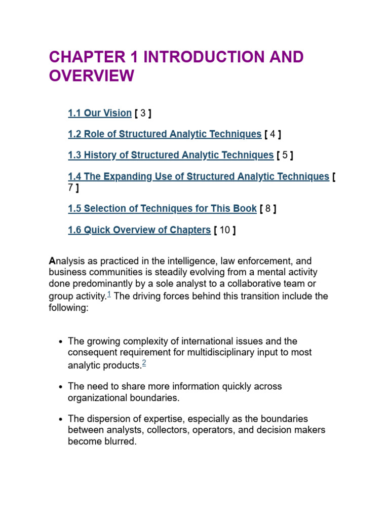 Structured Analytic Techniques For Intelligence Analysis - Ch1 | PDF | Intelligence Analysis ...