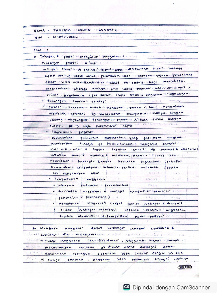 UTS BUDGETING-Tanlala wijna:066 | PDF