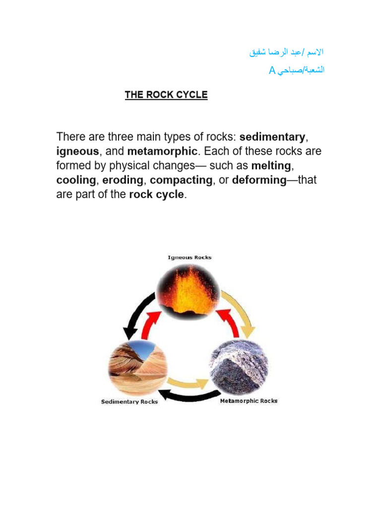 Rock Cycle | PDF | Rock (Geology) | Sedimentary Rock
