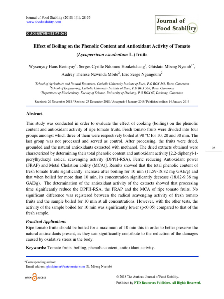 2018-J.Food - Stab-003 (1) Tomato | PDF | Polyphenol | Materials