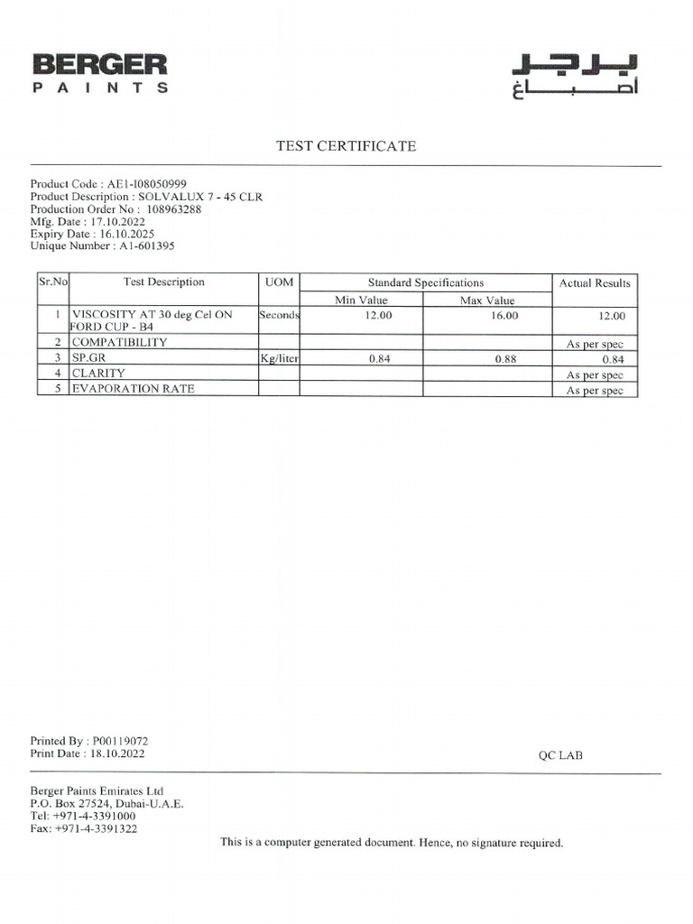 Solvalux 7 - 45 CLR B# A1-601395 | PDF