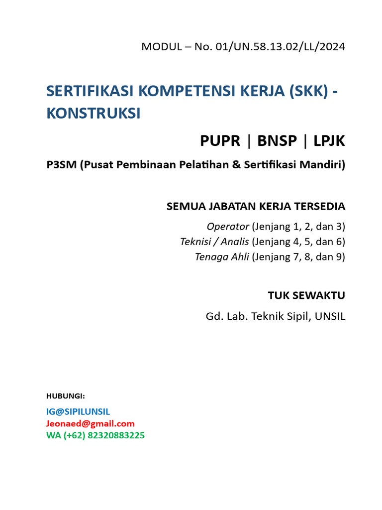 Modul SKK - Tuk Sipilunsil | PDF