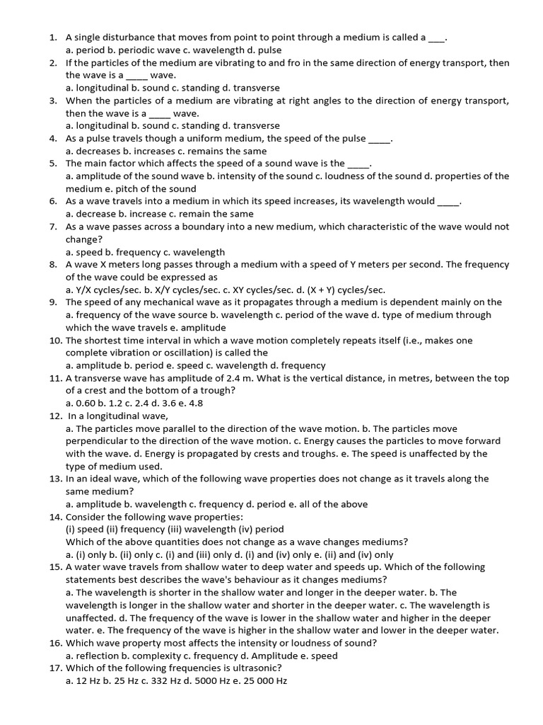 Wave Properties and Medium Effects | PDF | Waves | Wavelength