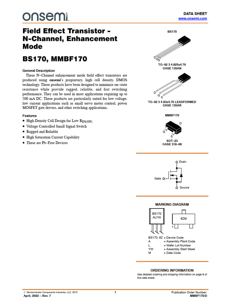 BS170 Datasheet | PDF
