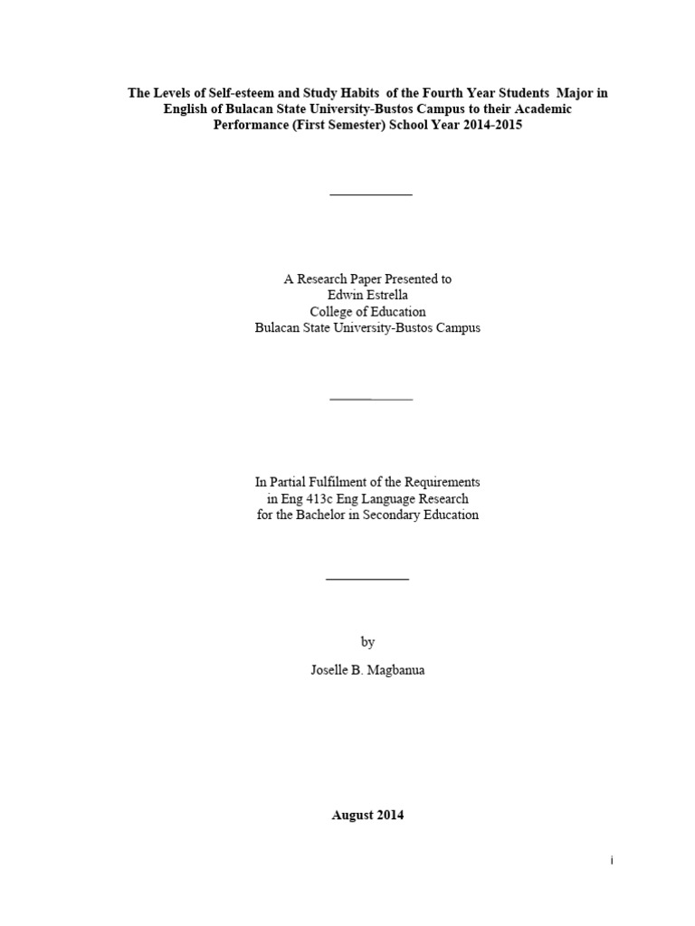 Sample Research Paper | Download Free PDF | Self Esteem | Motivational