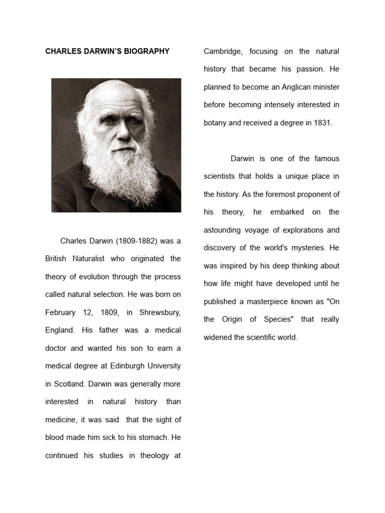 Charles Darwin Biography | PDF