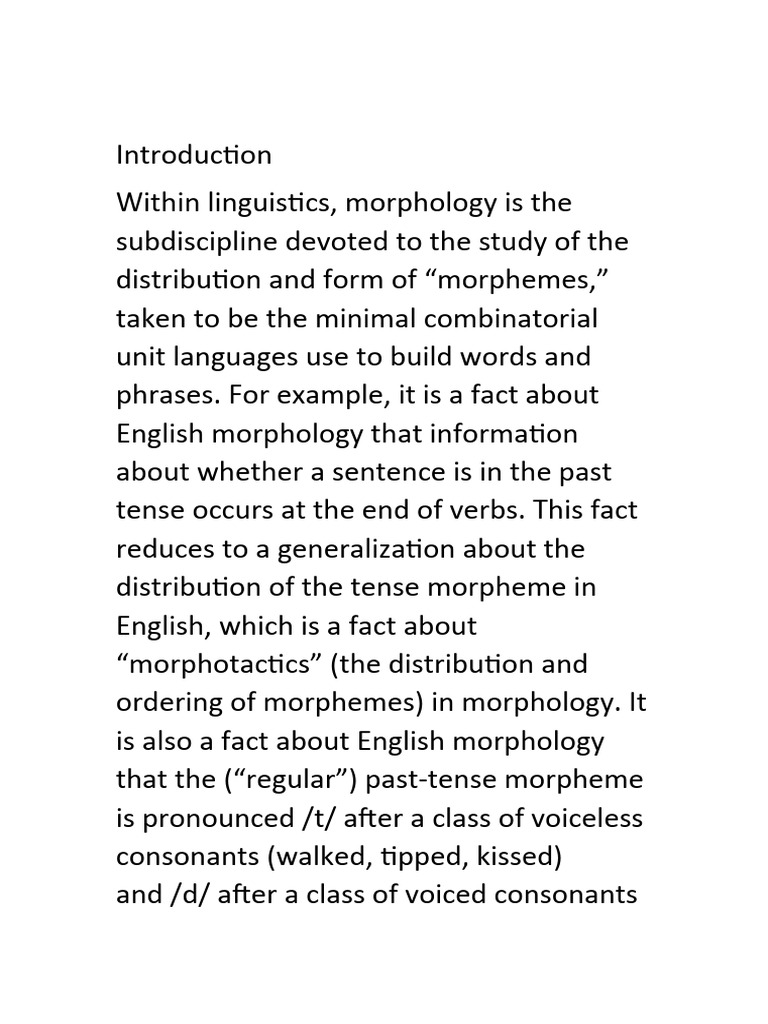 Morphology | PDF | Morphology (Linguistics) | Word Morphology | PDF | Morphology (Linguistics) | Word