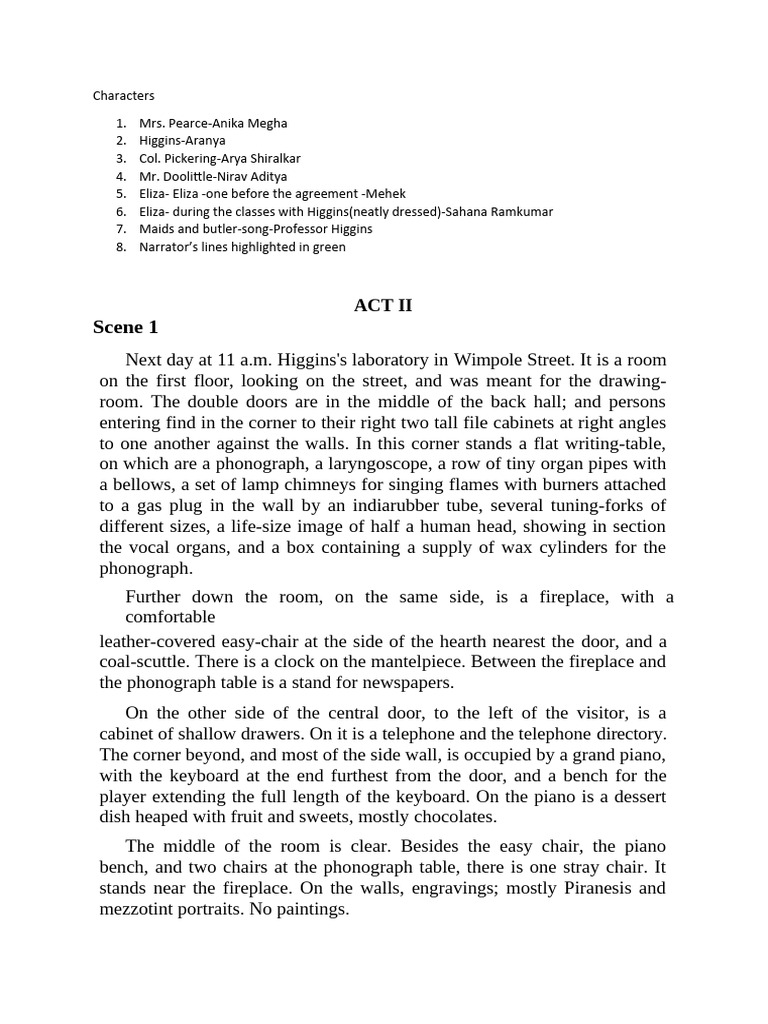 Act 2 (Pygmalion) | PDF