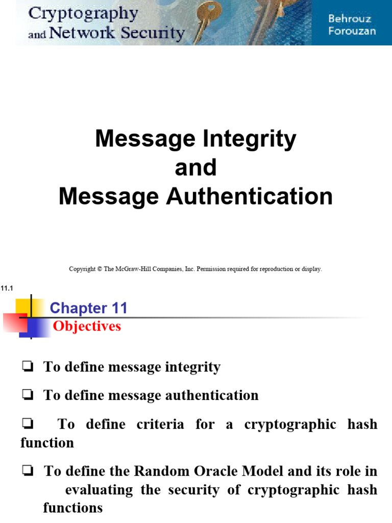 Message Integrity and AuthenticationHMAc and CMAC - Frouzan | Download Free PDF | Error ...