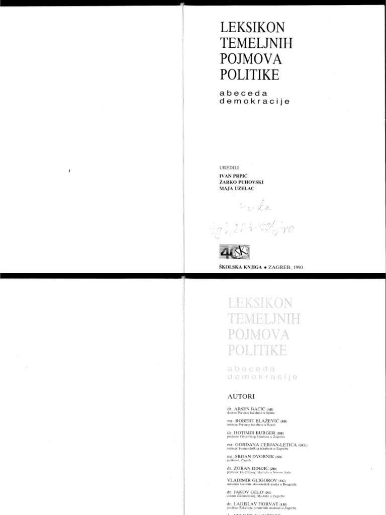 Leksikon Temeljnih Pojmova Politike | PDF