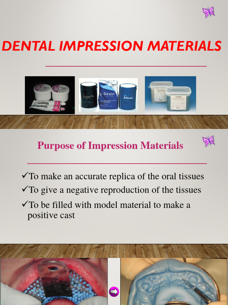 Dental Impression Materials Overview | PDF | Plaster | Zinc Oxide
