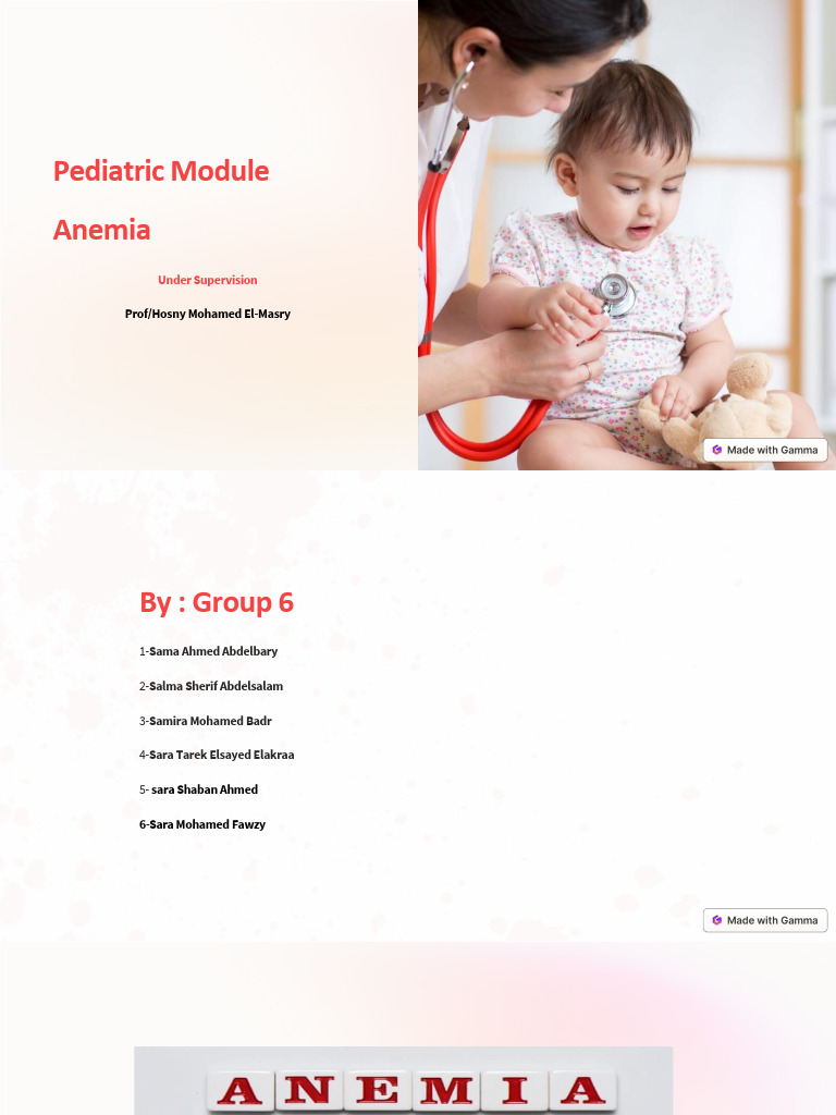 Pediateric Group 6 Anemia | PDF | Anemia | Clinical Medicine