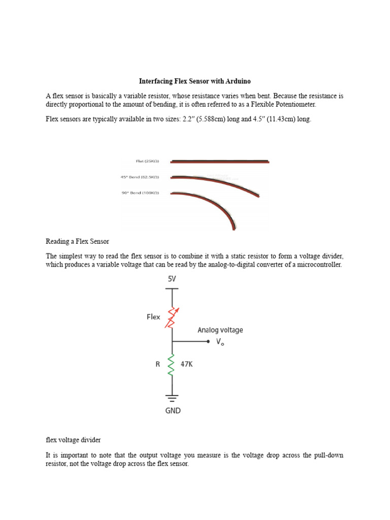 Interfacing Flex Sensor With Arduino | PDF