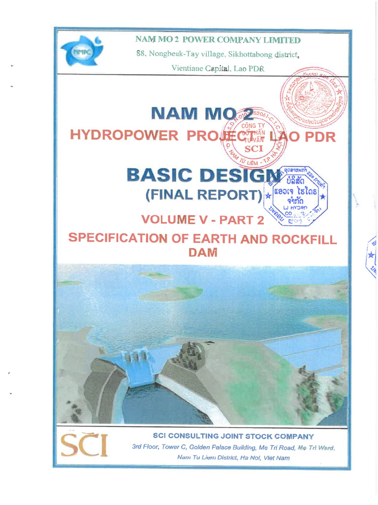 Volume V - Part 2 - Specification of Earth and Rockfill Dam (Final Report - Approval Stamped) | PDF