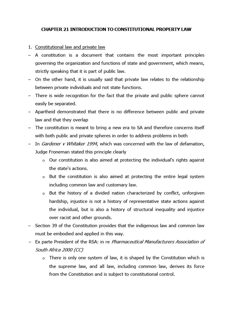 Chapter 21 Introduction To Constitutional Property Law | PDF | Constitution | Common Law