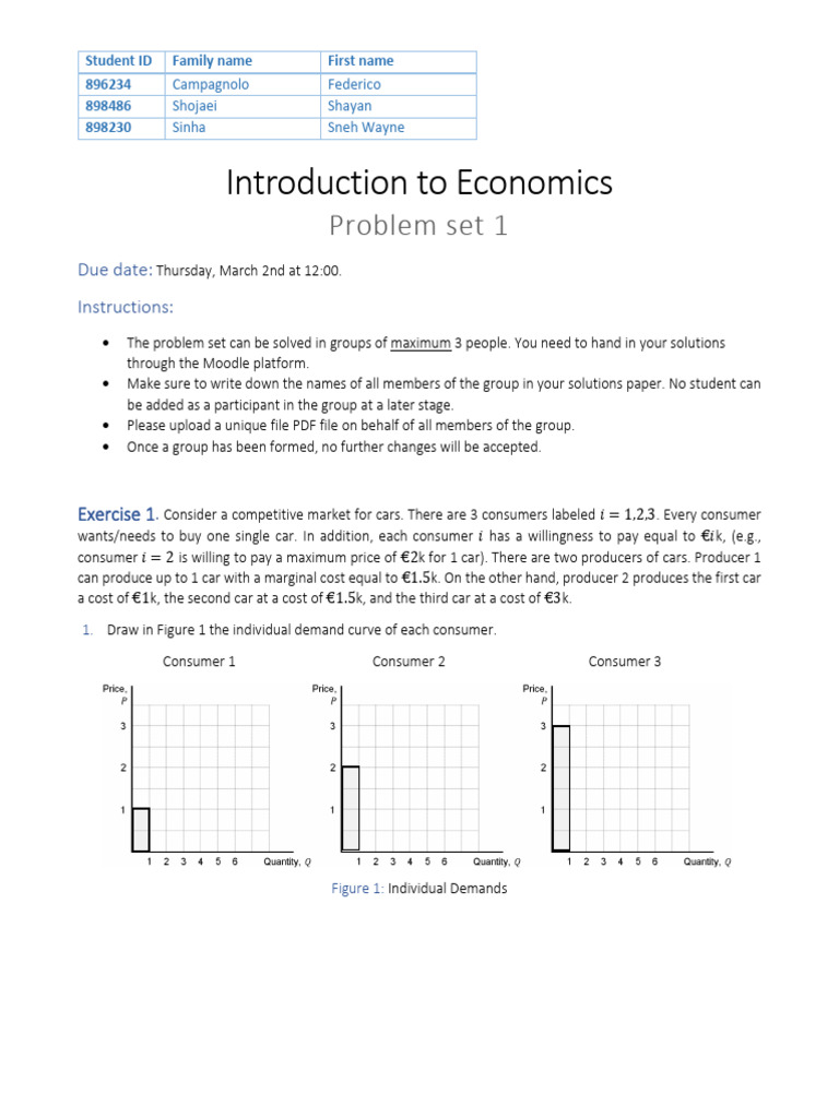 Problem Set 1 PDF | PDF | Economic Surplus | Demand