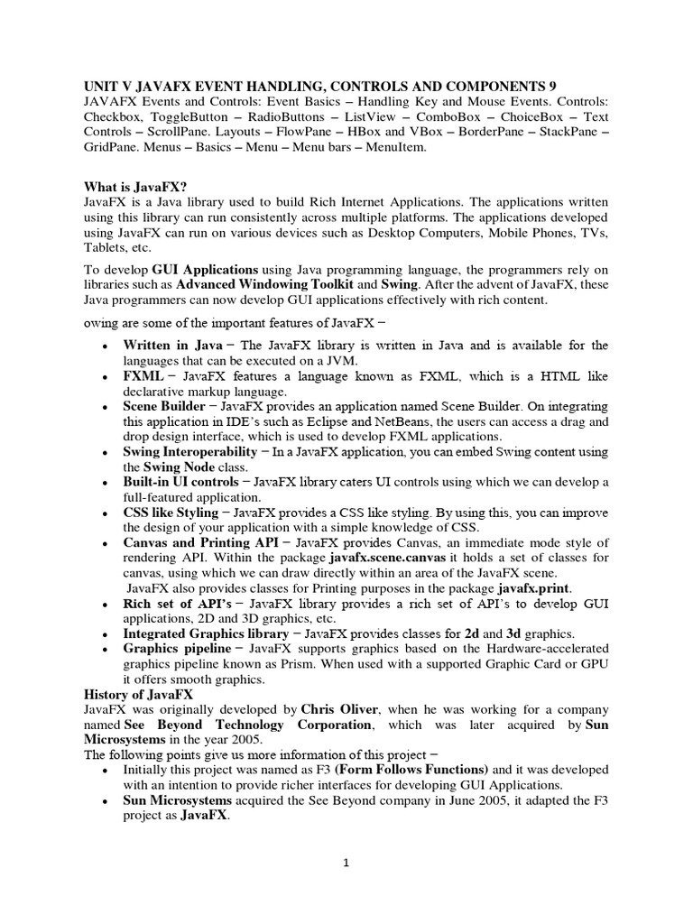 Unit V Javafx Event Ndling | PDF | Java (Programming Language) | 2 D ... Unit V Javafx Event Ndling | PDF | Java (Programming Language) | 2 D ...