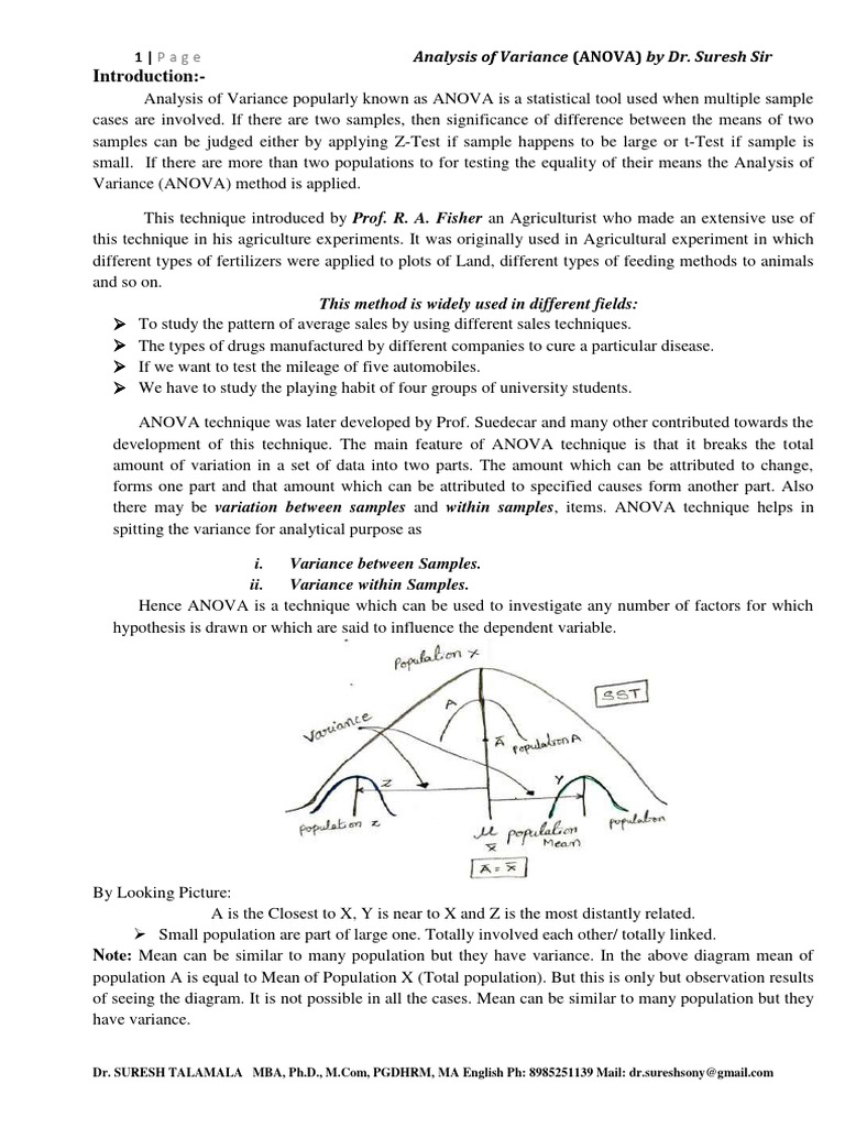 ANOVA Unit - 4 BRM | PDF | Analysis Of Variance | Errors And Residuals