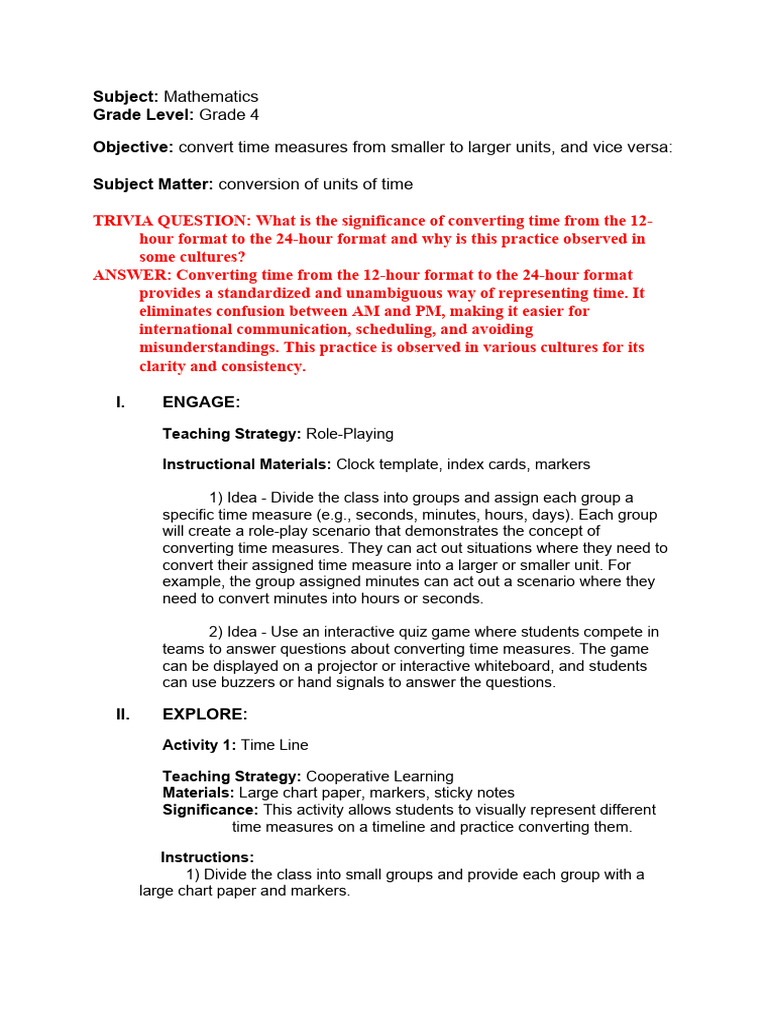 Sample Engaging Lesson Plan | PDF