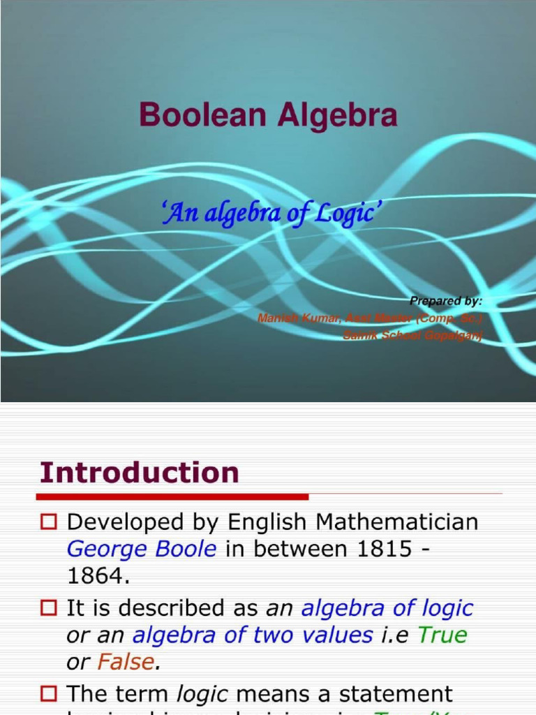 Bolean Algebra Presentation | PDF