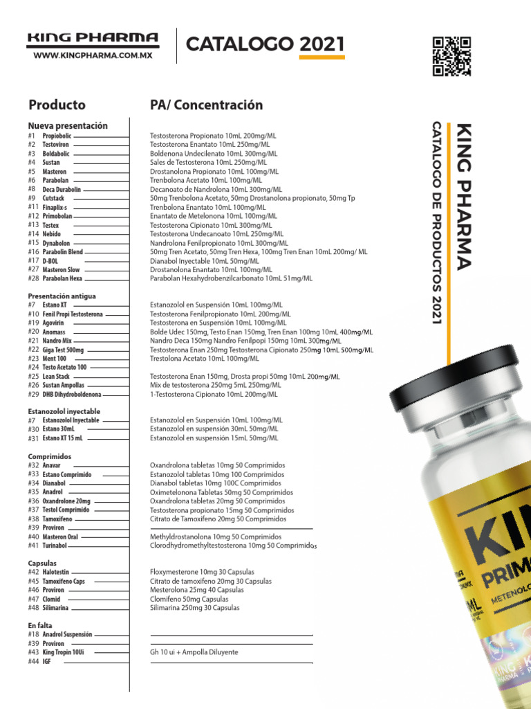 King Pharma Catalogo 2021 | PDF | Farmacología | Ciencia deportiva