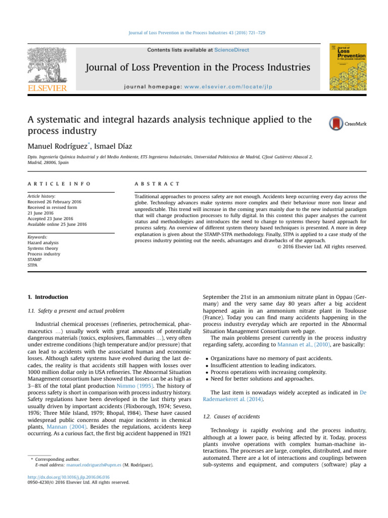A Systematic and Integral Hazards Analysis Technique Applied To The | PDF | System | Reliability ...
