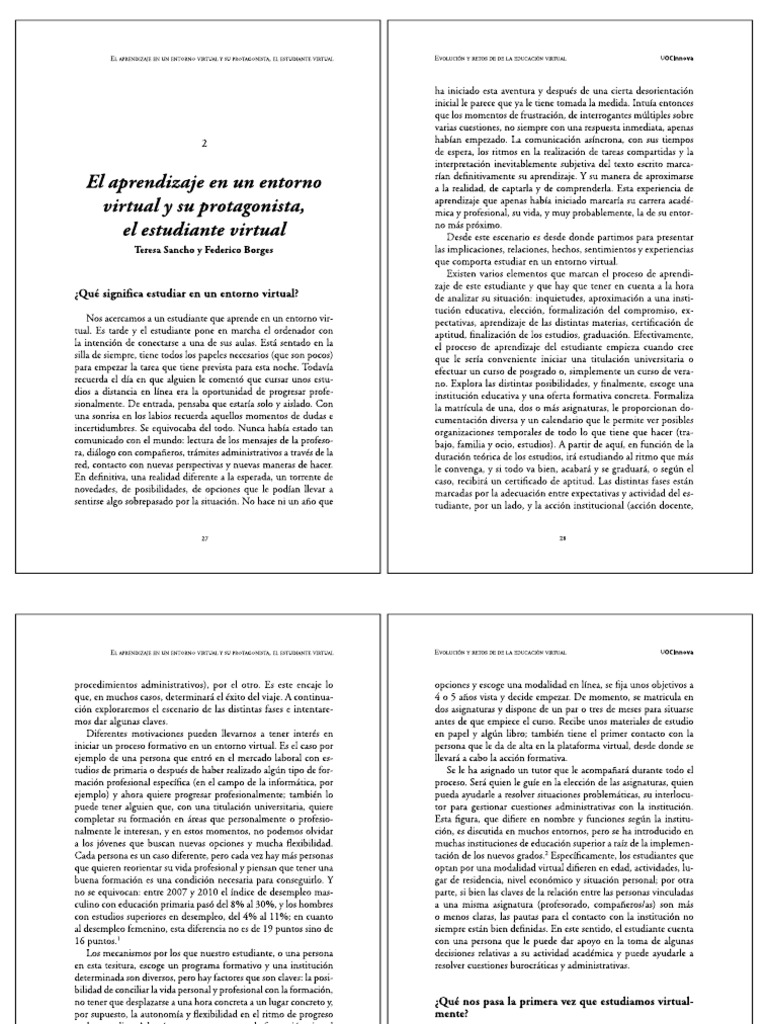 El Aprendizaje en Un Entorno Virtual y Su Progagonista, El Estudiante ... El Aprendizaje en Un Entorno Virtual y Su Progagonista, El Estudiante ...