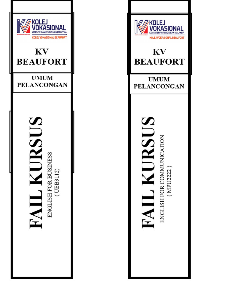 Label Tepi Fail Kursus | PDF