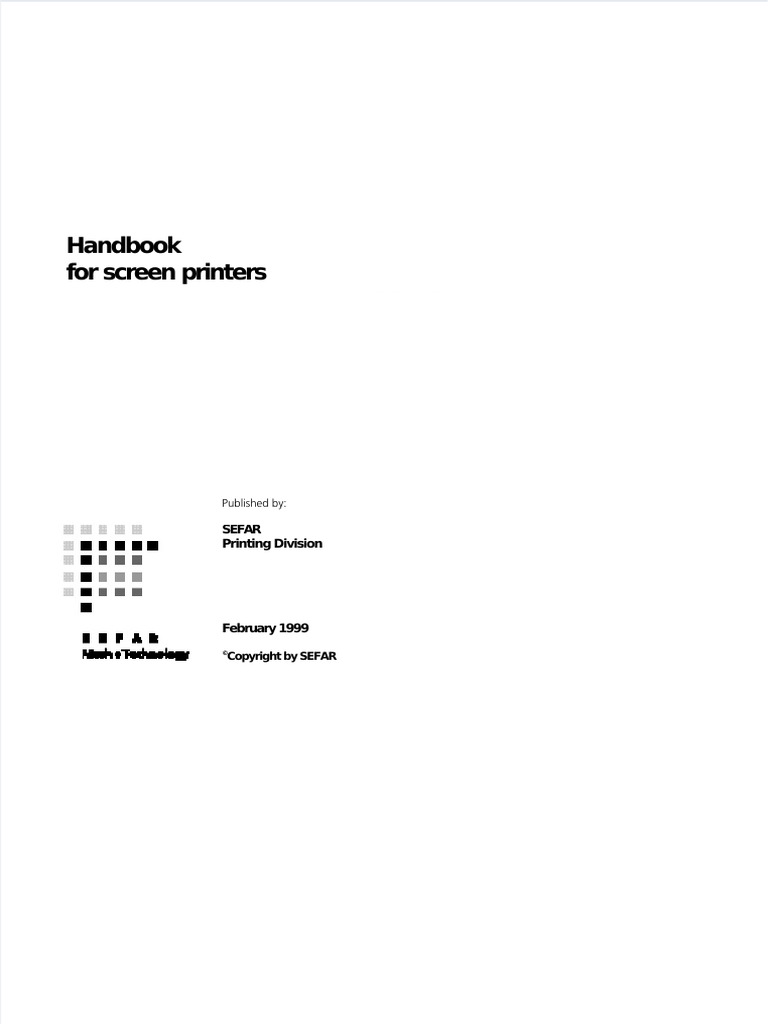 Vdocuments - MX Sefar Handbook For Screen Printers | PDF