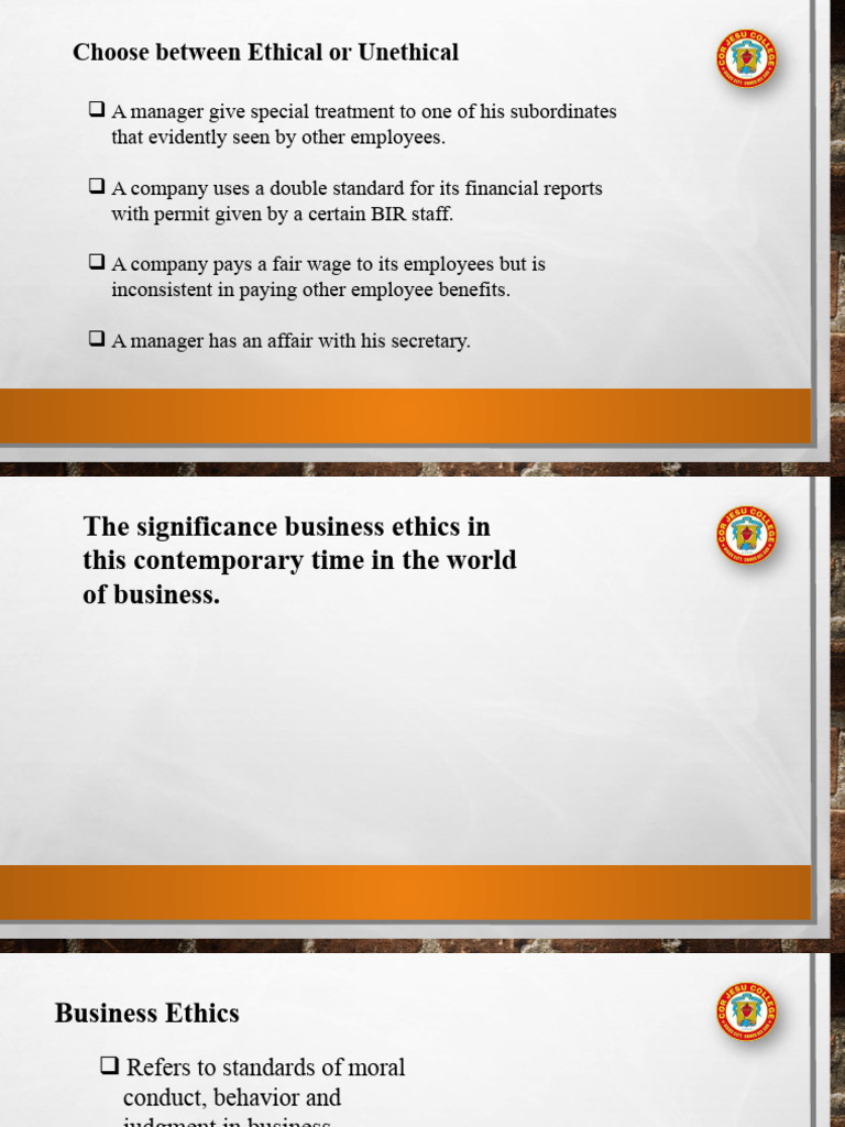 B504 - Lesson 3 - Concept of Business Ethics | PDF