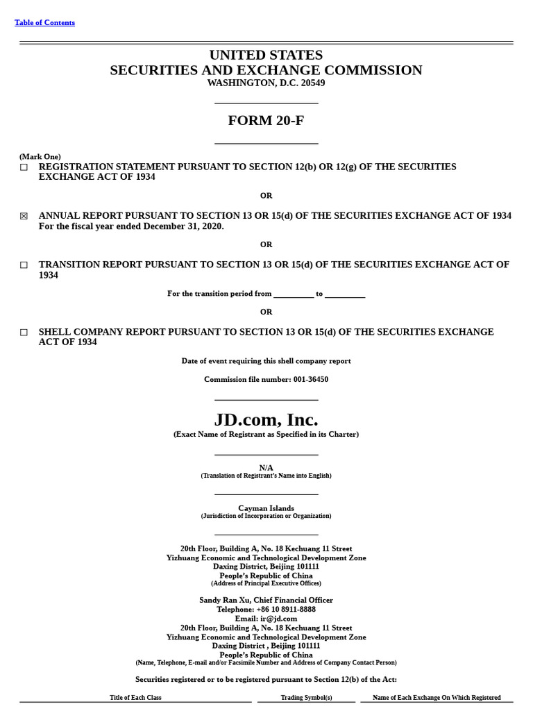 United States Securities and Exchange Commission: WASHINGTON, D.C ...