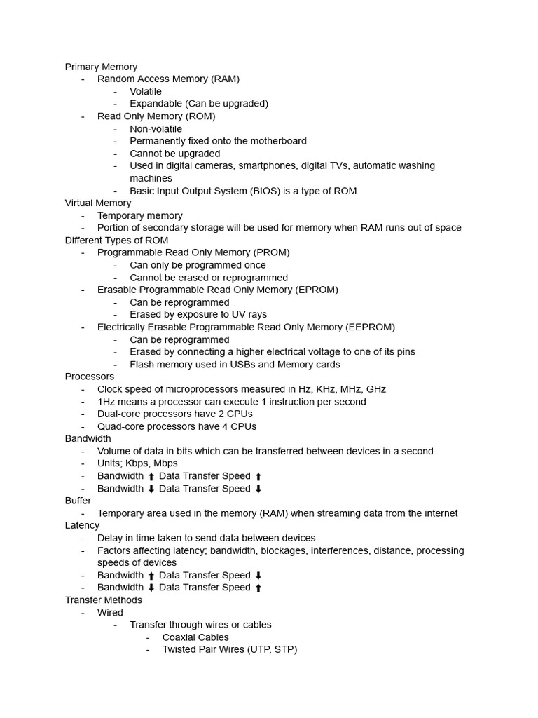 ICT Short Notes - 1st term | PDF | Computer Network | Ip Address