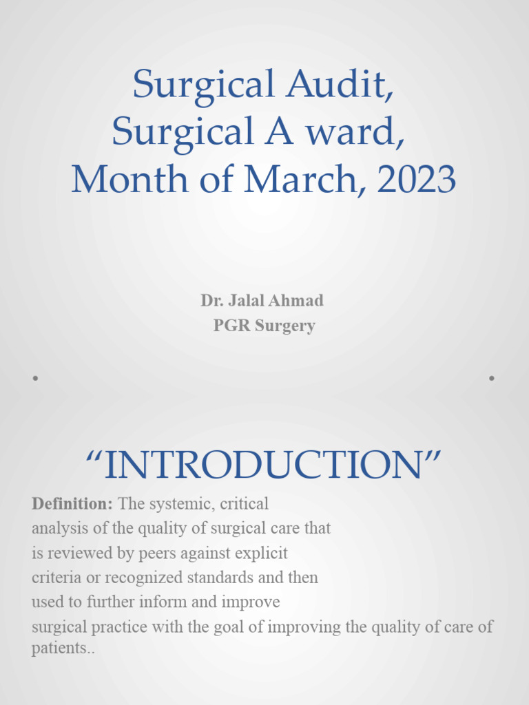 Surgical Audit Report: March 2023 | PDF | Surgery | Audit