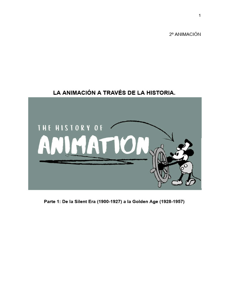 Evolución de la Animación 1900-1927 | PDF | Walt Disney | Animación