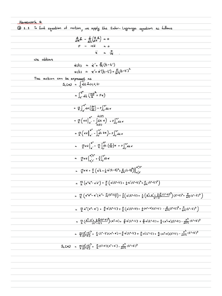 QM and Path Integrals Homework 6 | PDF | Mechanics | Mathematical Objects