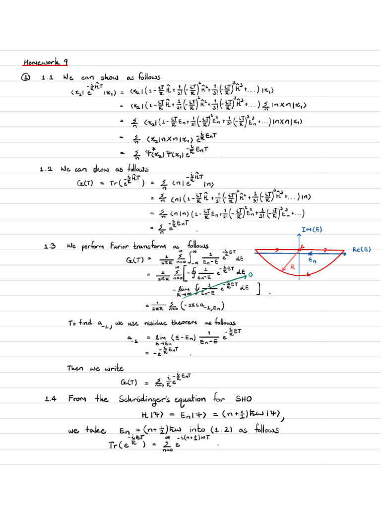 QM and Path Integrals Homework 09 | PDF