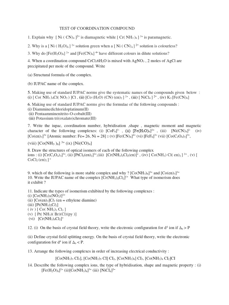 Test of Coordination | PDF
