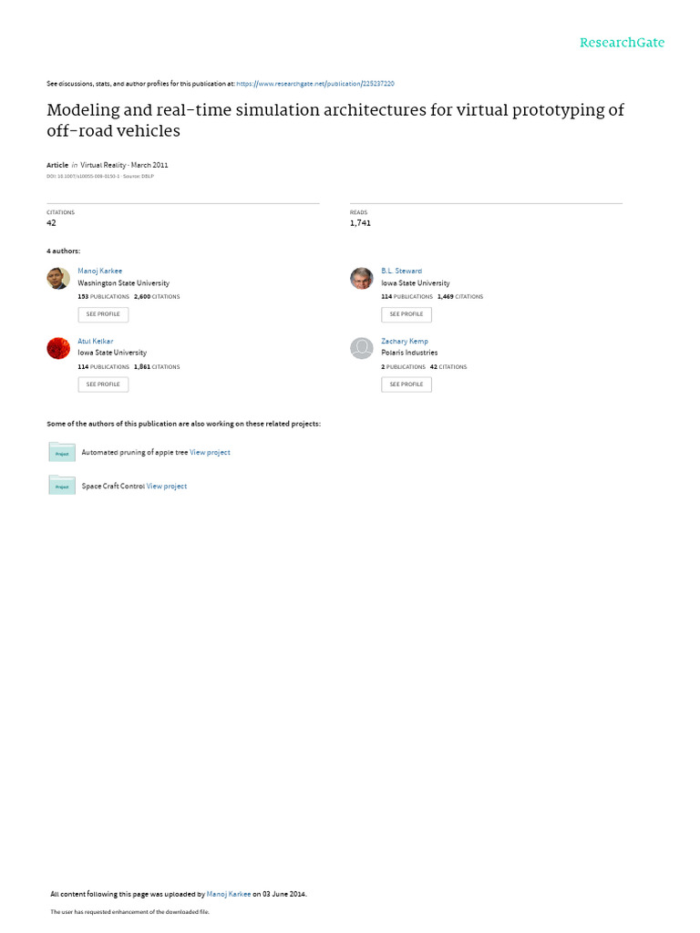 Modeling and Real-Time Simulation Architectures Fo | PDF | Simulation | Virtual Reality