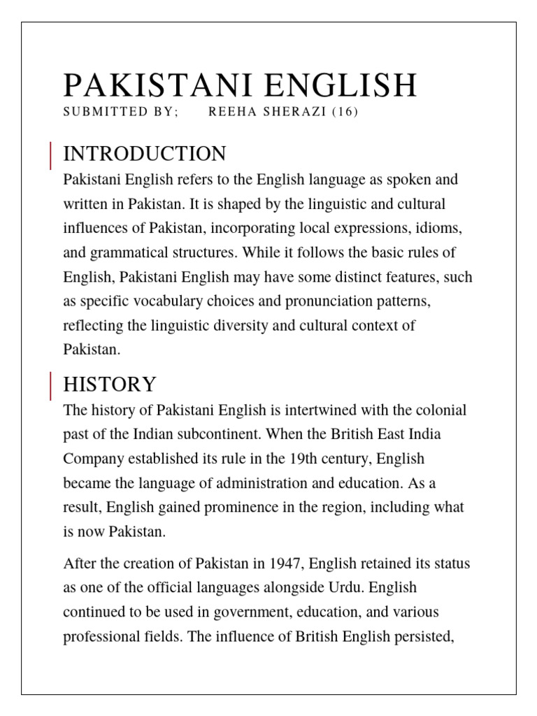 Pakistani English | Download Free PDF | English Language | Linguistics