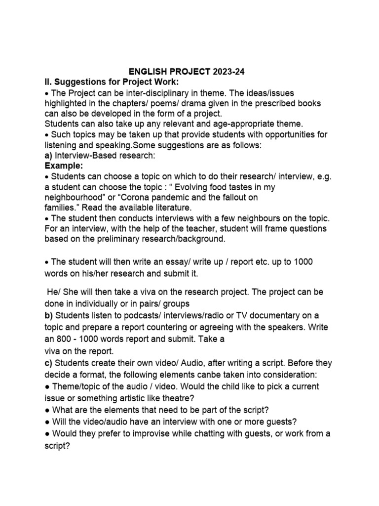 English Project Work | PDF | Question | Fluency
