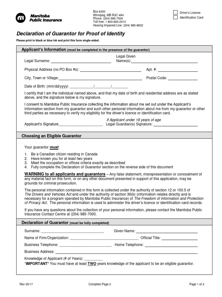 Guarantor Declaration | Download Free PDF | Identity Document | Driver ...